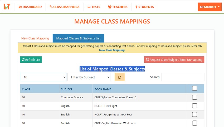 Lovemytest teacher instructions and guidelines